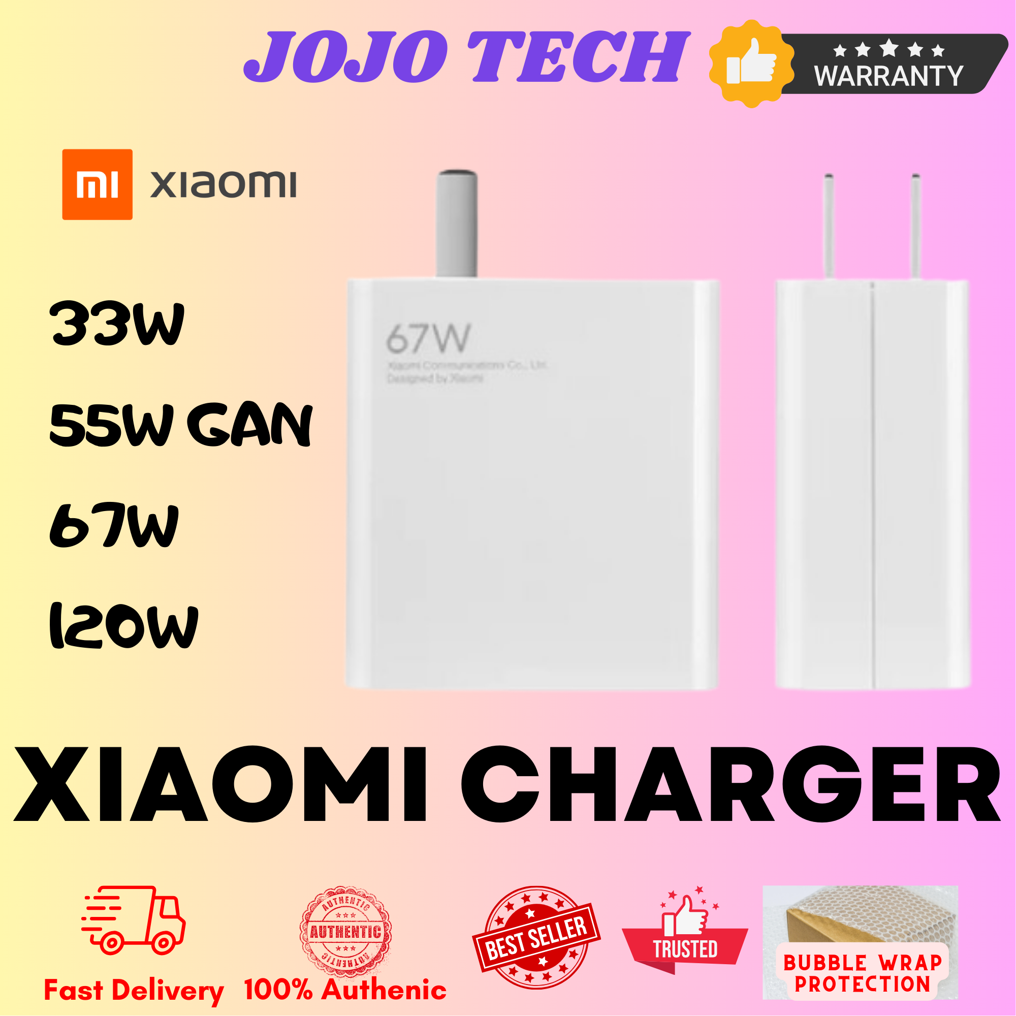 [READY STOCK]Xiaomi Charger 33W/ 55W / 67W / 120W / Original / KL Shipping | Lazada