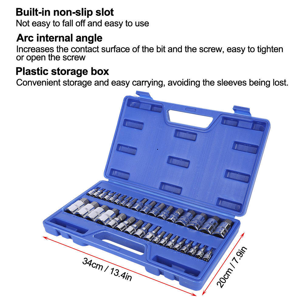 Impact Inner Hex Bit Socket Set Hex Socket Socket Wrench [34 Point Set ...