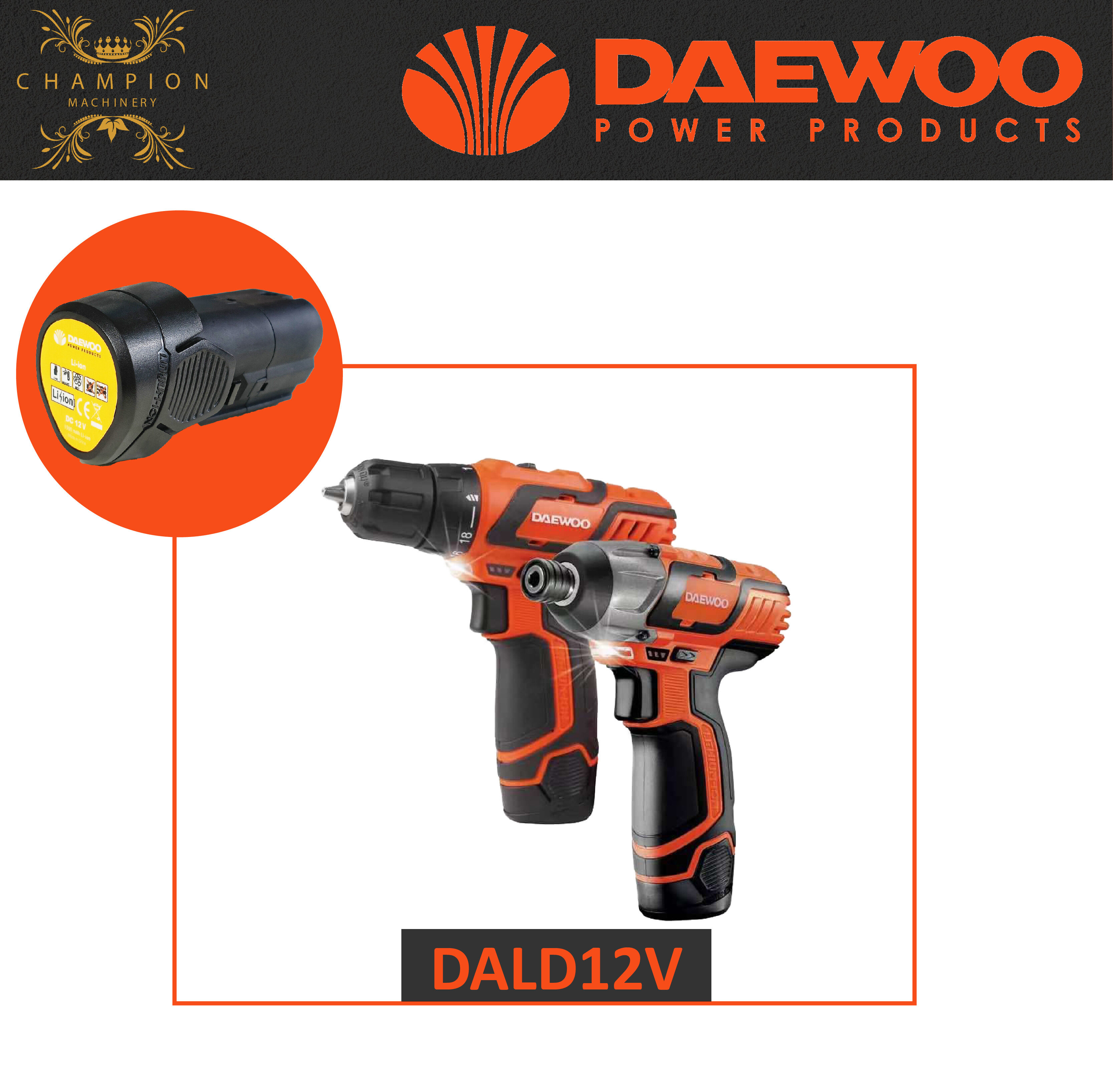 DAEWOO DALD12V / DALD108 / DALD128 / DALID12 Cordless Drill & Cordless Impact Driver Spare Part ...
