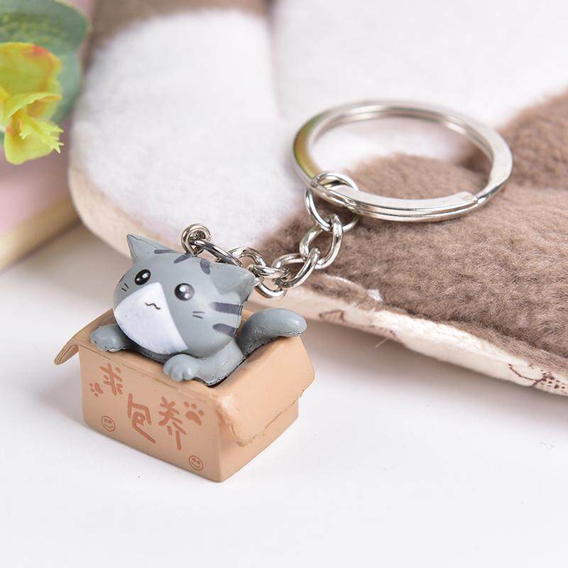 SUTAI Lovely Cartoon Cat Key Rings Chains Pendant Ornament For Bag Car ...