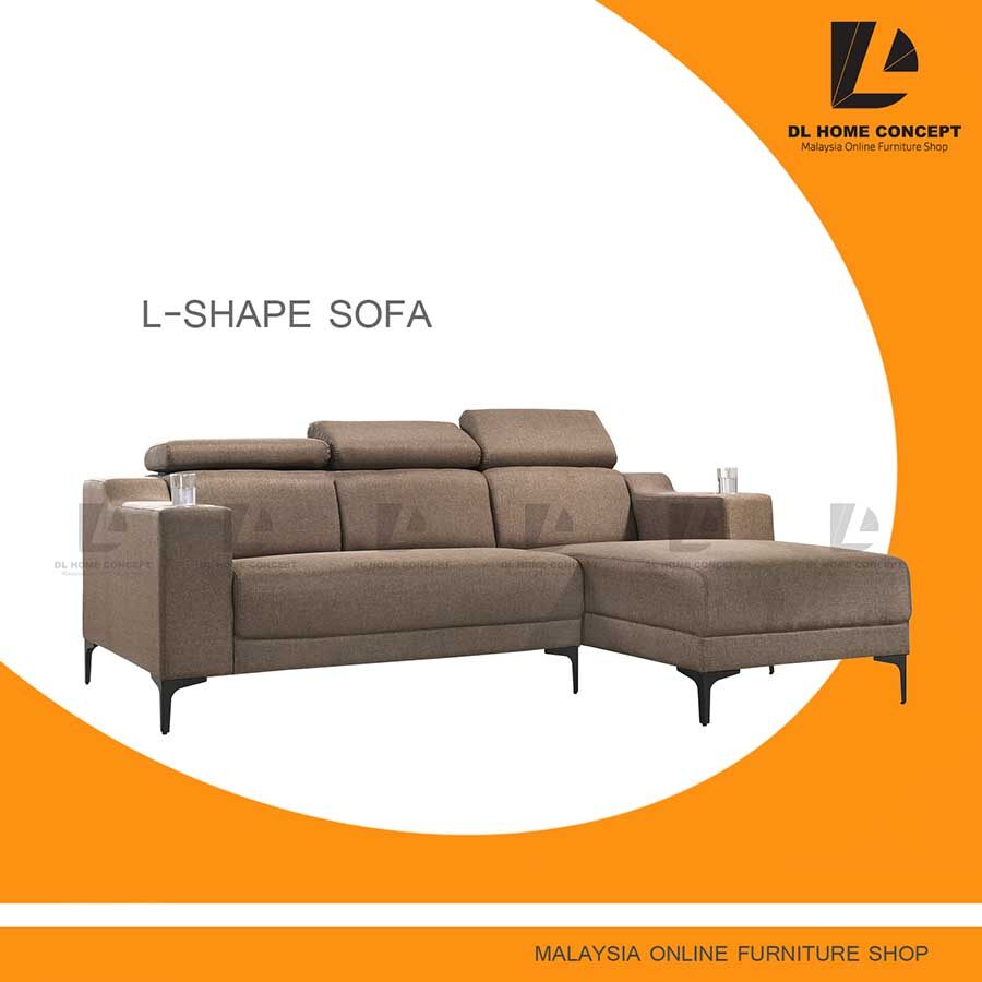 DL Home Concept L Shape Sofa with Cup Holder | Lazada