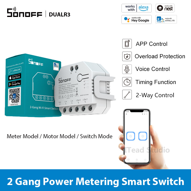 ITEAD SONOFF Wifi DIY Smart Switch Two Way MINI Switch Energy Metering ...