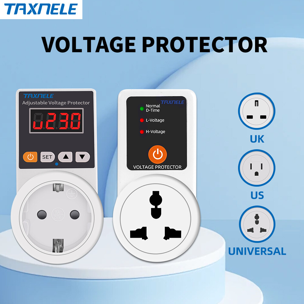 Automatic Voltage Protector Socket AC 220V Adjustable 16A Power Surge ...