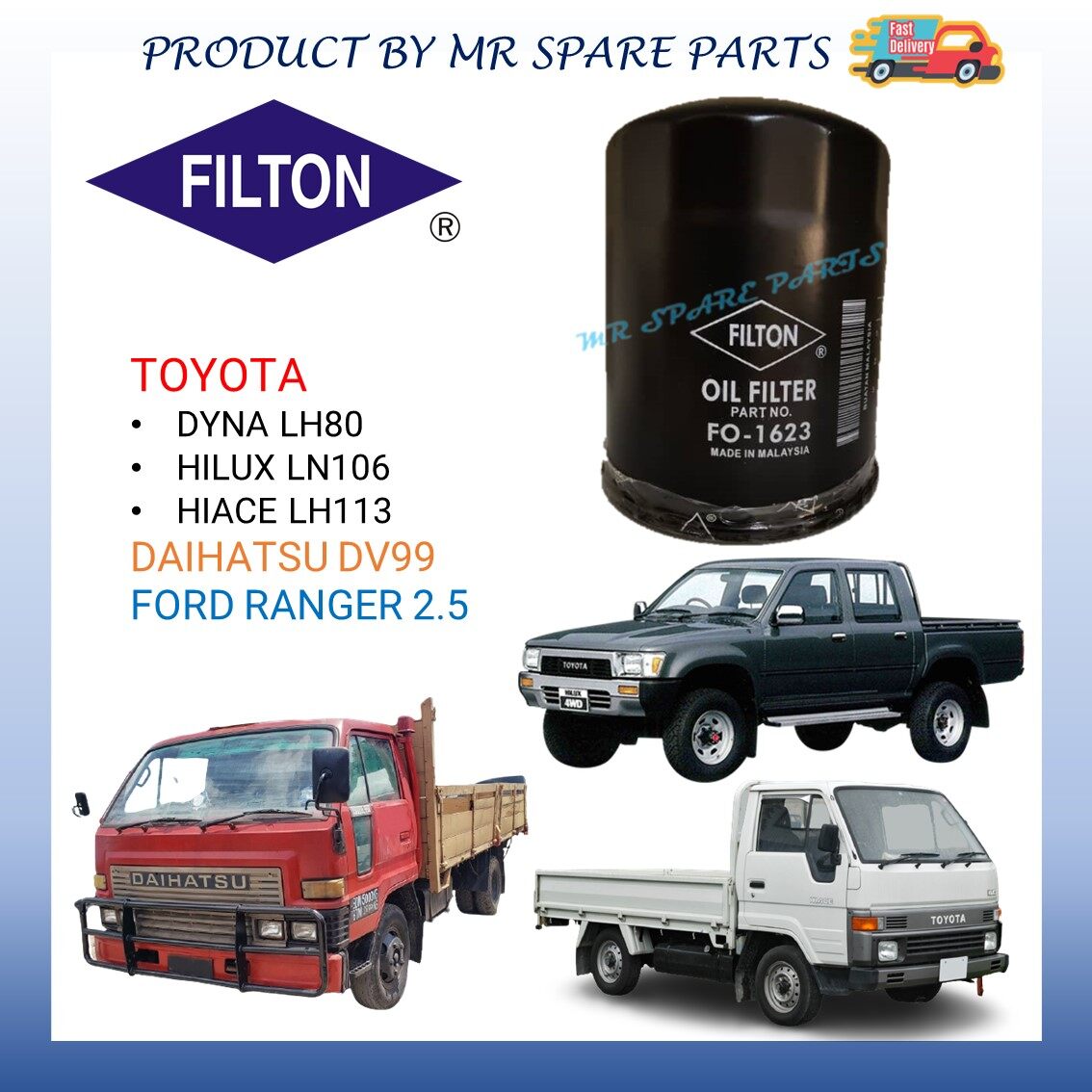 TOYOTA DYNA LH80 HILUX LN106 HIACE LH113 DAIHATSU DV99 FORD RANGER 2.5 ...