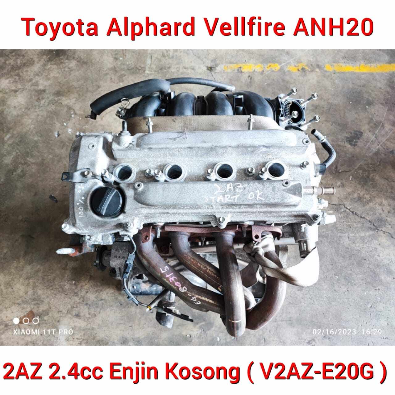 🇯🇵🇯🇵 Toyota 2AZ 2.4L 2WD Enjin Kosong / Empty Engine For : Toyota ...