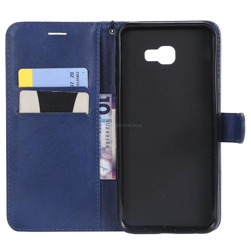 สำหรับ Samsung Galaxy J4 Plus SM J415F J415FN /Ds PU หนัง TPU สีทึบ ...