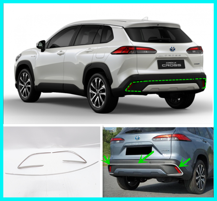 Toyota Corolla Cross 2021 - 2023 REAR Bumper Grille Chrome Garnish Trim ...
