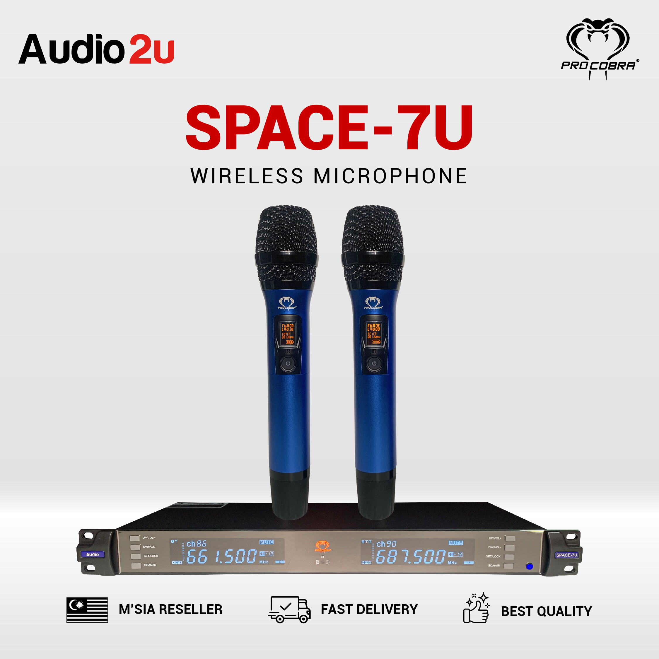New High-End Pro Cobra Space-7U Wireless Microphone | Lazada