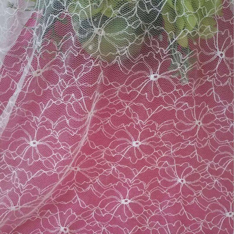 Black Mesh Fabric Decorative Mesh Fabric 100% Acrylic Jacquard Tulle ...