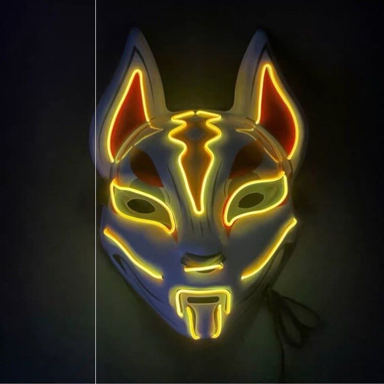 Fox Mask Fortress Night Sky Fox Luminous LED Vibrato พร้อมหมวกเดียวกัน ...