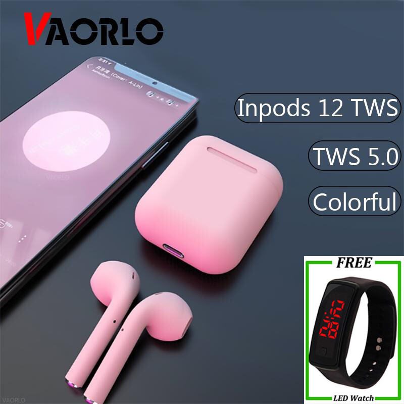 【สำหรับนาฬิกาLEDฟรี】Vaorlo I12 TWS Inpods12 หูฟังไร้สายการควบคุมแบบ ...