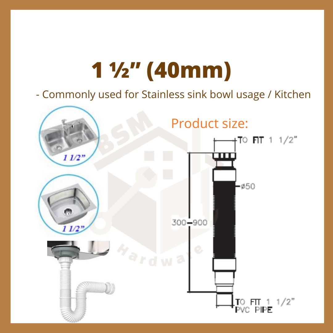 BSM Watertec Flexible Uni Trap Waste Trap PVC Flexible Bottle Trap ...