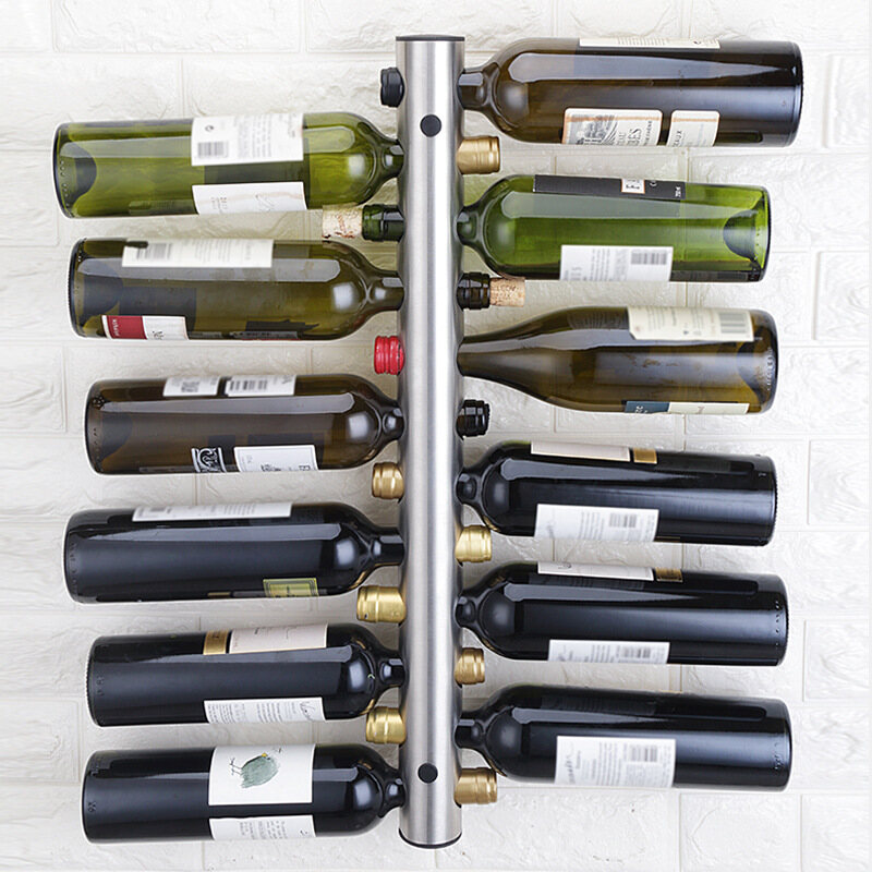 Stainless Steel Wine Rack Wall Mounted Wine Bottle Rack Holder Creative ...