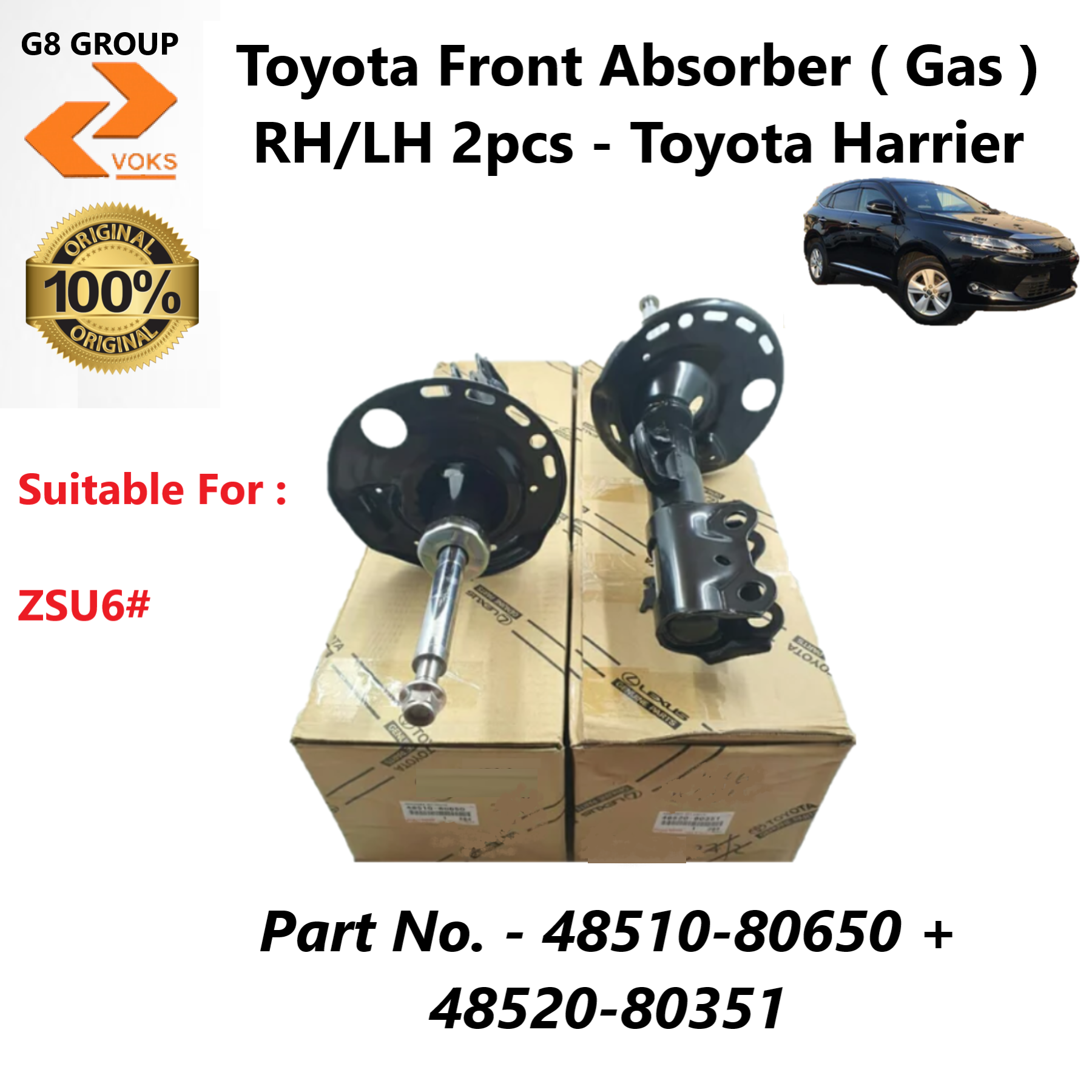 Toyota Front Absorber ( Gas ) RH/LH - Toyota Harrier ( 48510-80650 ...