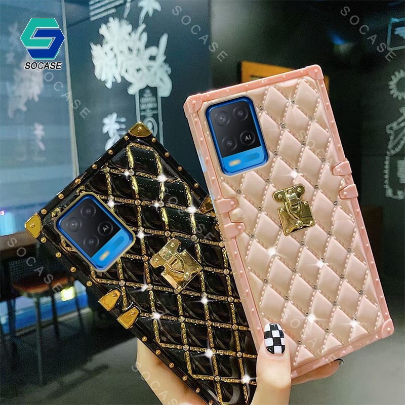 For OPPO A15/A15S A16 A54-4G A32/A53 2020 Luxury PU Leather Square ...