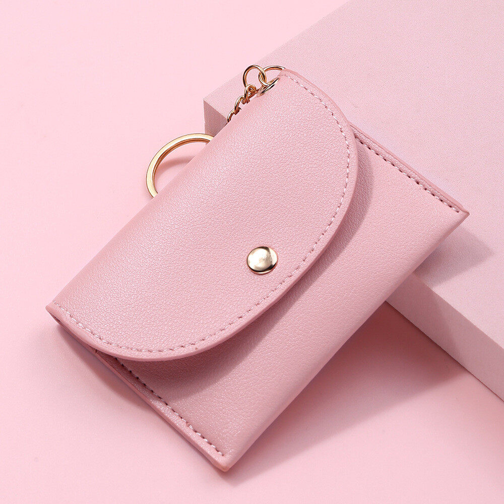 Purses Wallets Keychain Pouch Mini Wallet PU Leather Fashion Women ...