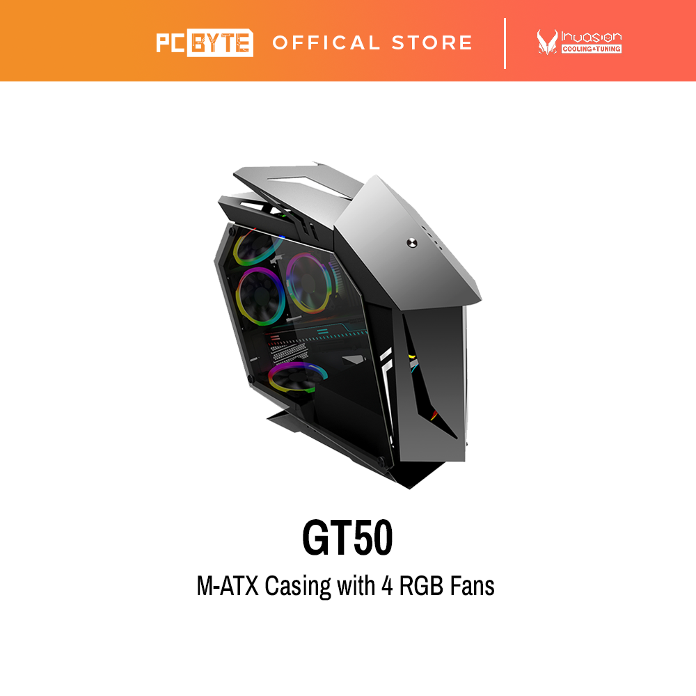 Invasion GT50 m-ATX Casing with 4 RGB Fan | Lazada