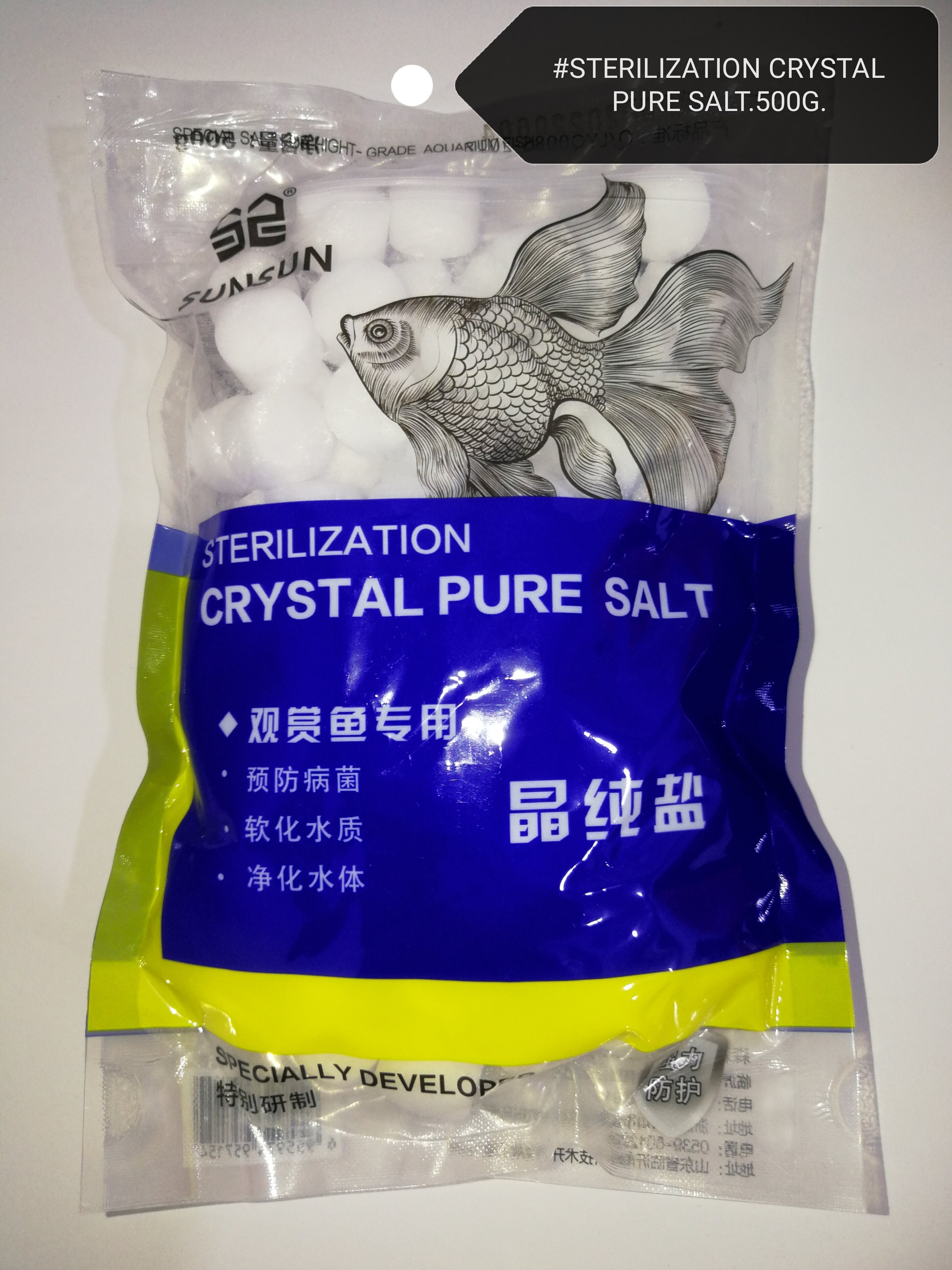 Sunsun Sterilization Crystal Pure Salt 500gram Aquarium Fish Ikan ...