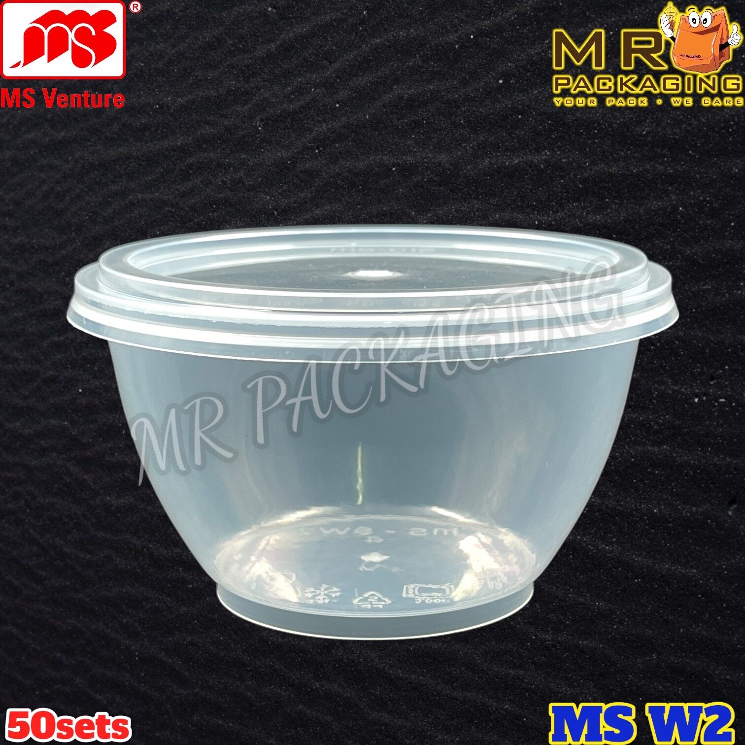 MS W2 200ml Round Container With Lid ( 50sets± ) 7oz Disposable Plastic ...