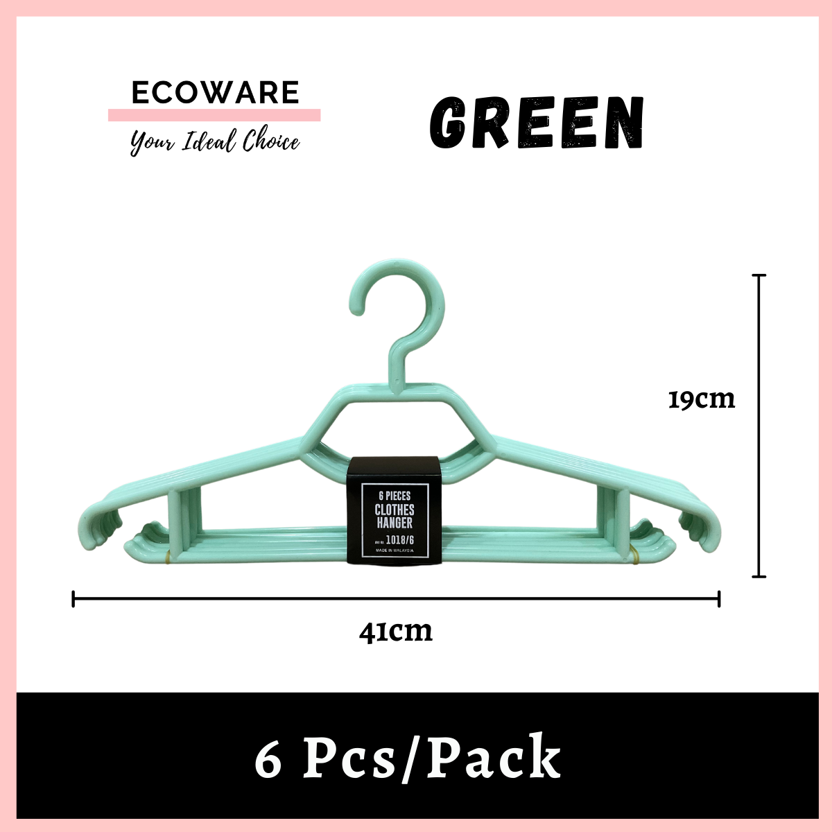 Adult Clothes Hanger Premium Extra Thick (6 Pcs/Pack) / Hanger Baju ...