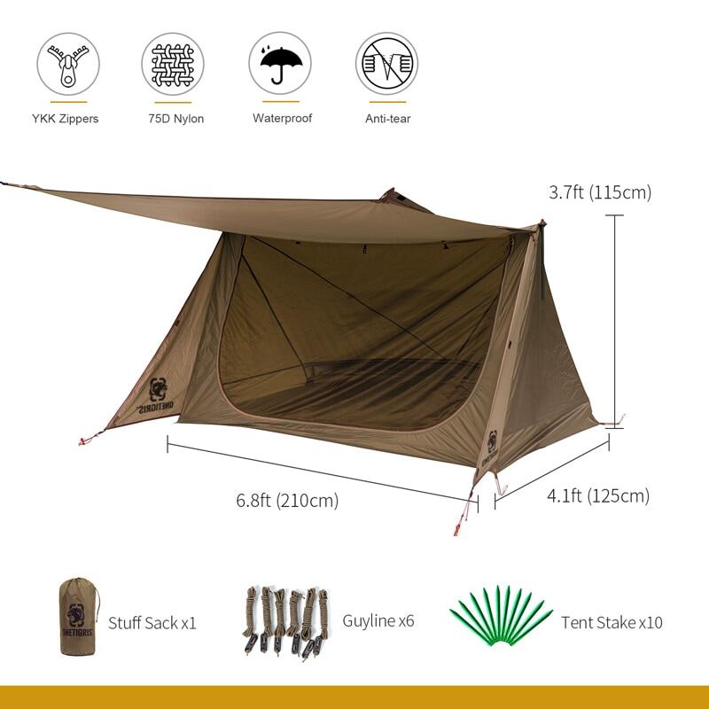 OneTigris 3 Season Tent BACKWOODS BUNGALOW Ultralight Shelter Baker ...