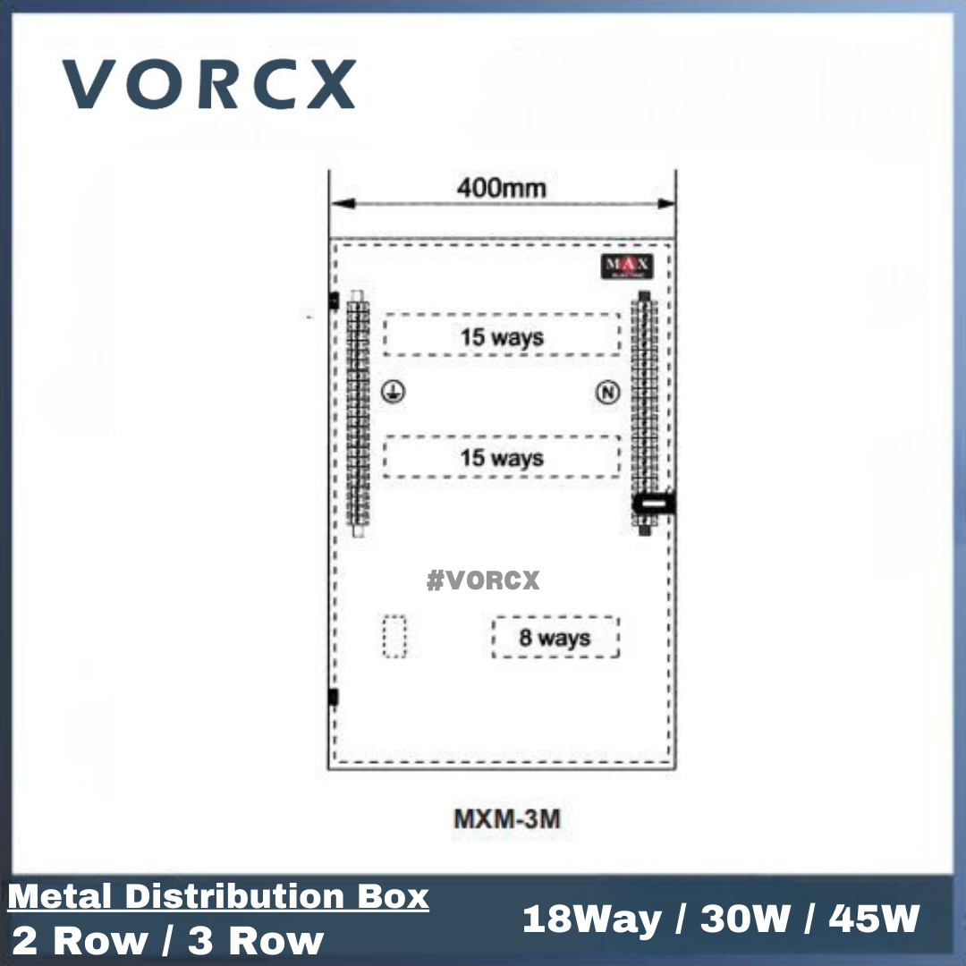 MAX Metal MCB / MCCB Distribution DB Box 3Row / 4Row Big Size | Lazada