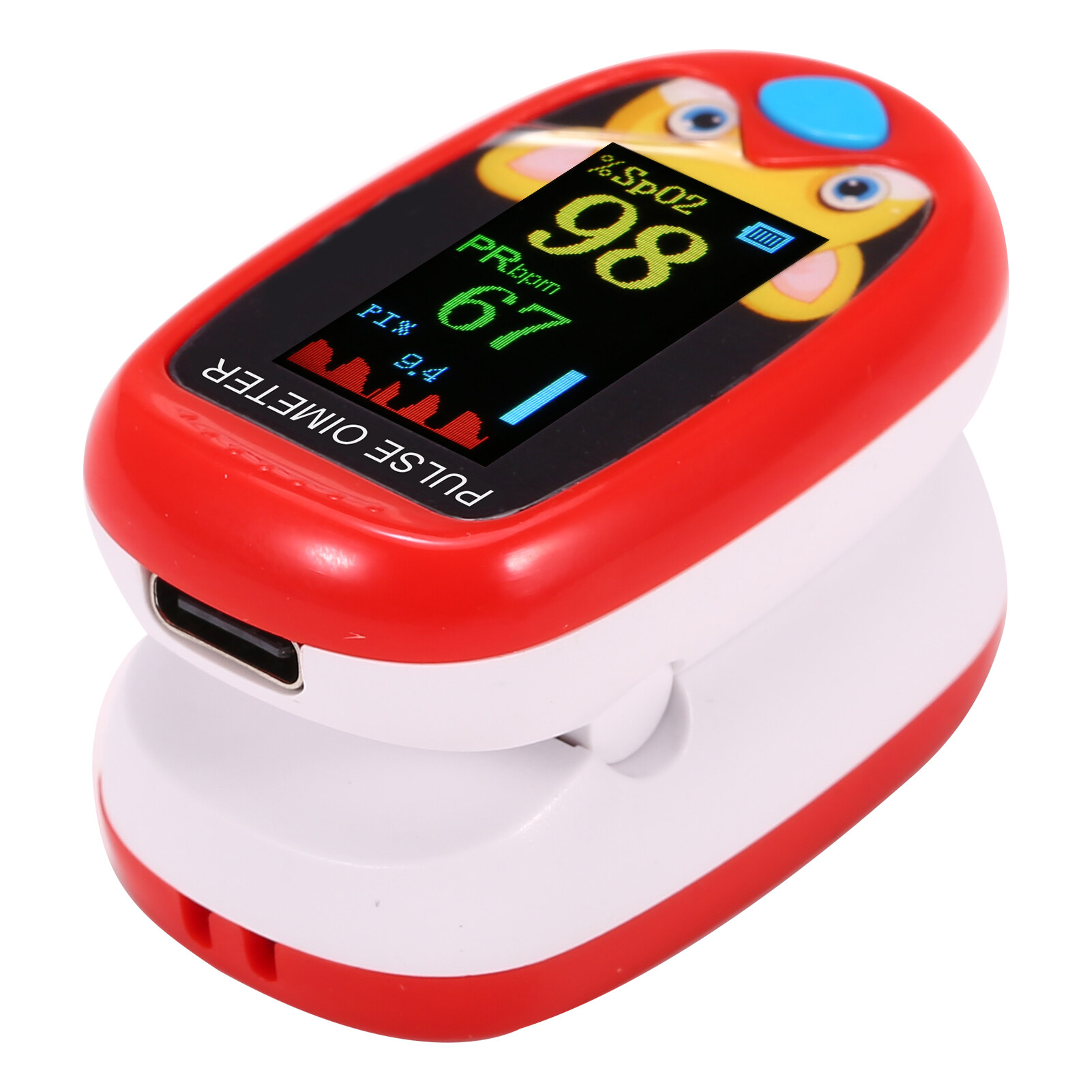 Children Pulse Oxi-meter Fingertrip Mini SpO2 Monitor Oxygen Saturation ...