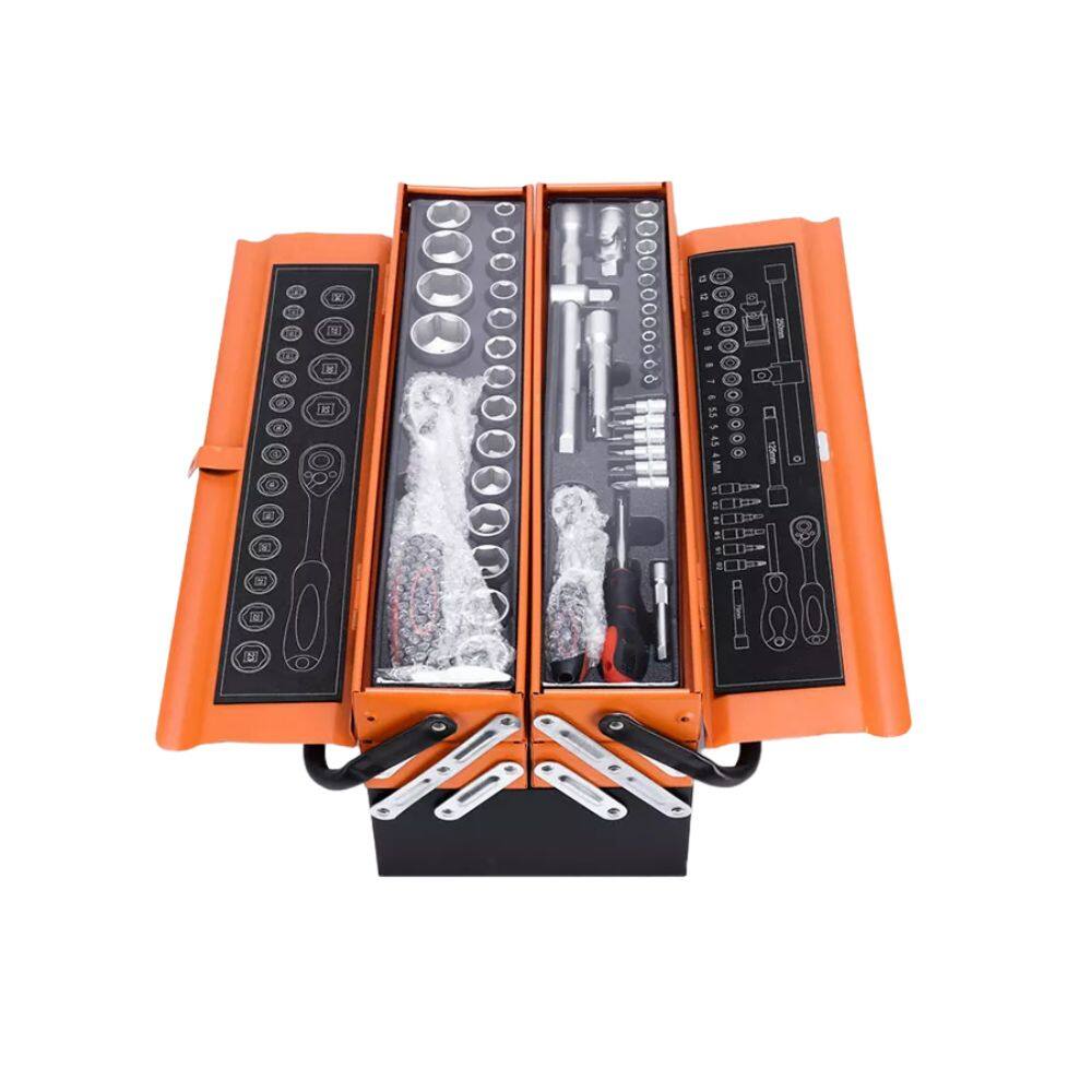 85Pcs Heavy Duty Cantilever Metal Tool Box Set Ratchet Set Spanner Set ...