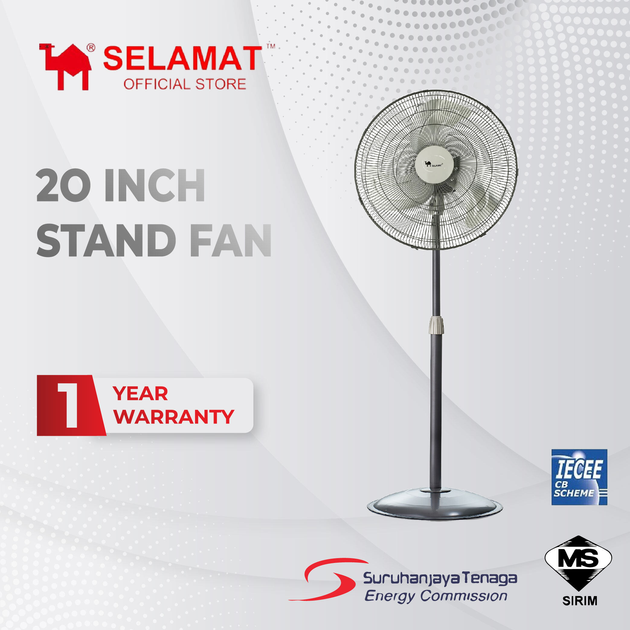 Selamat 20 inch Stand Fan/ 20" Kipas Berdiri/Industrial Stand Fan ...