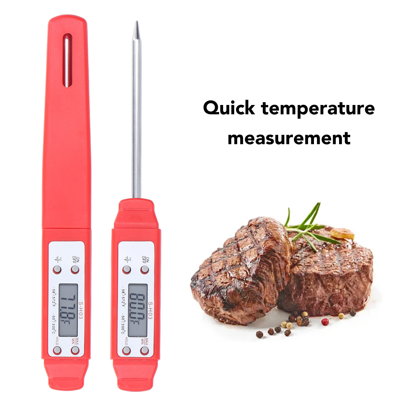 Digital Food Thermometer, Digital Pocket Thermometer Portable Accurate ...