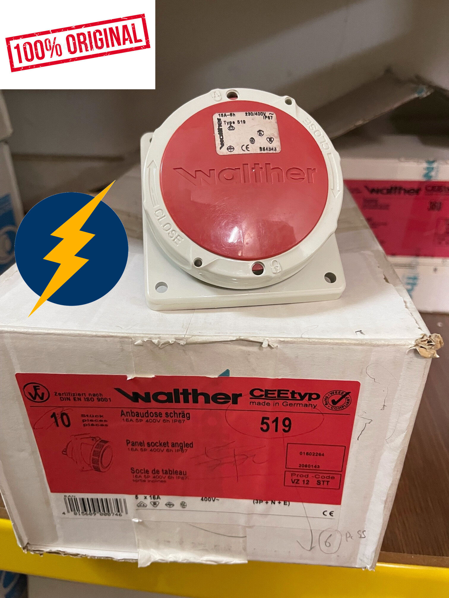 WALTHER 519 PANEL ANGLED SOCKET 16A / 20A 3P+N+E IP67 | Lazada