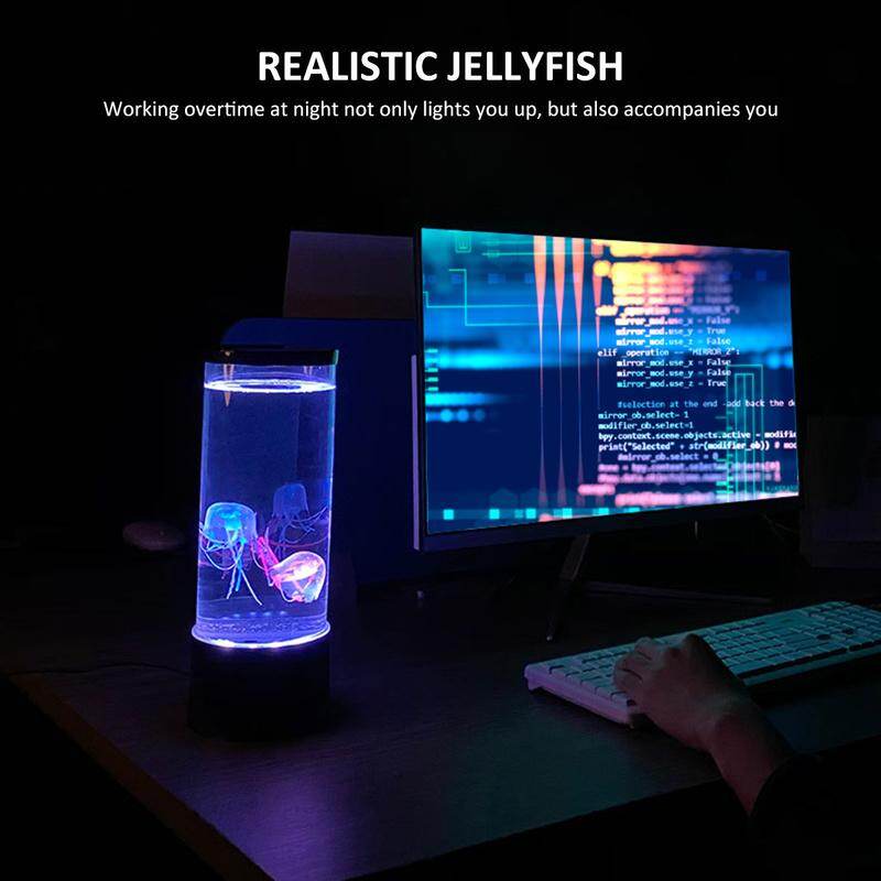 LED Jellyfish Lamp USB Colorful Desktop Night Light Decorative Aquarium ...