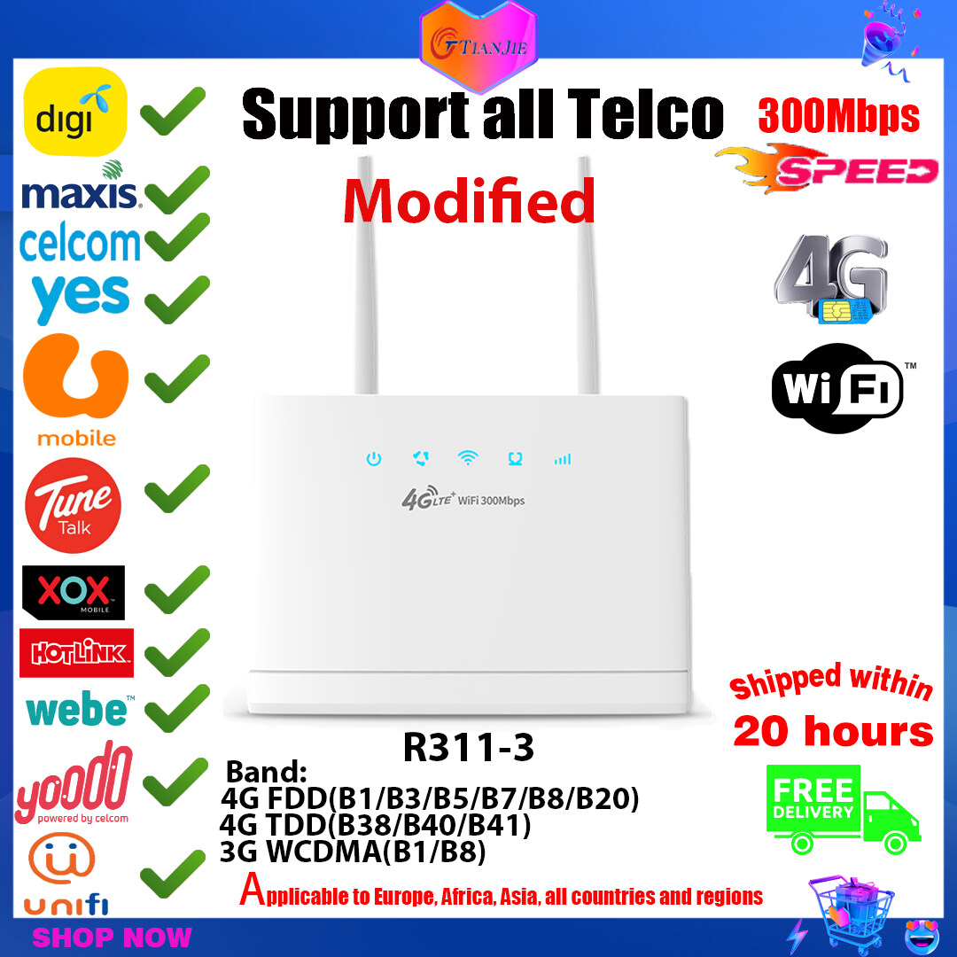 4G LTE R311 Wifi Router CPE Modem Mobile Hotspot Wireless Broadband ...