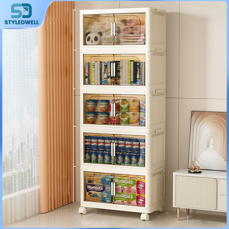 Transparency Almari Baju Plastik Cabinet Storage Box Cabinet Kitchen ...