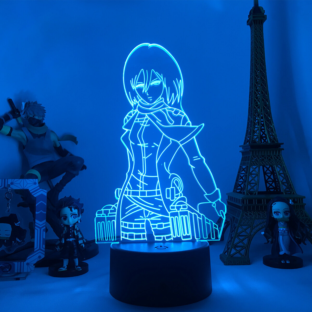 Led Light Lamp Attack on Titan Mikasa Ackerman Acrylic Figurine Sensor ...