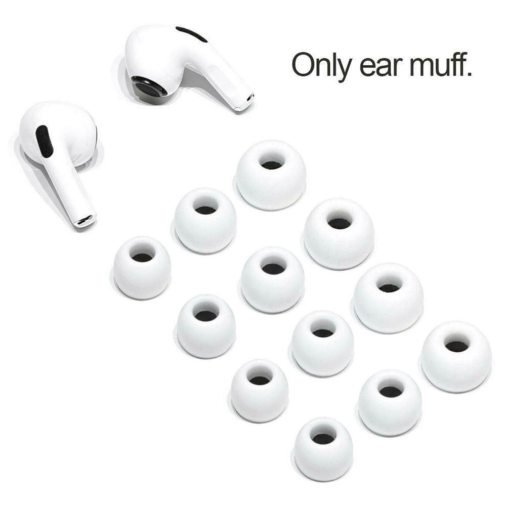 6 Pairs Silica Gel Soft Ear Tips Buds Ear Buds For Apple Airpods Pro ...