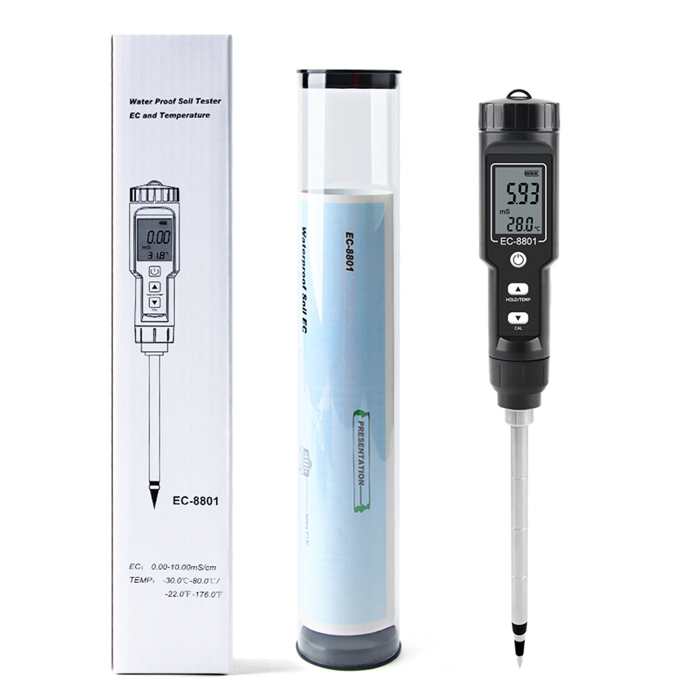 ใหม่ Ec/temp เครื่องทดสอบดิน0.00-10.00 MS/cm Hand Digital Garden Meter ...