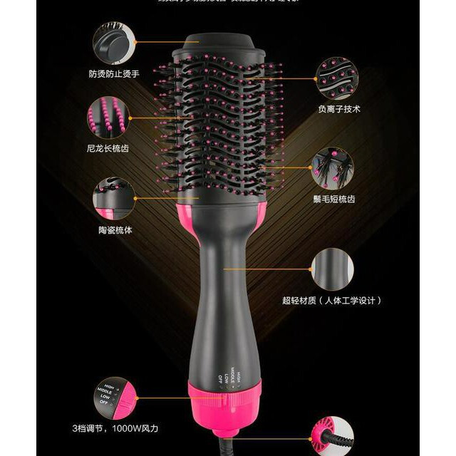 3in1 Multifunctional Hair Dryer Comb Straight Dual-Purpose Modeling ...