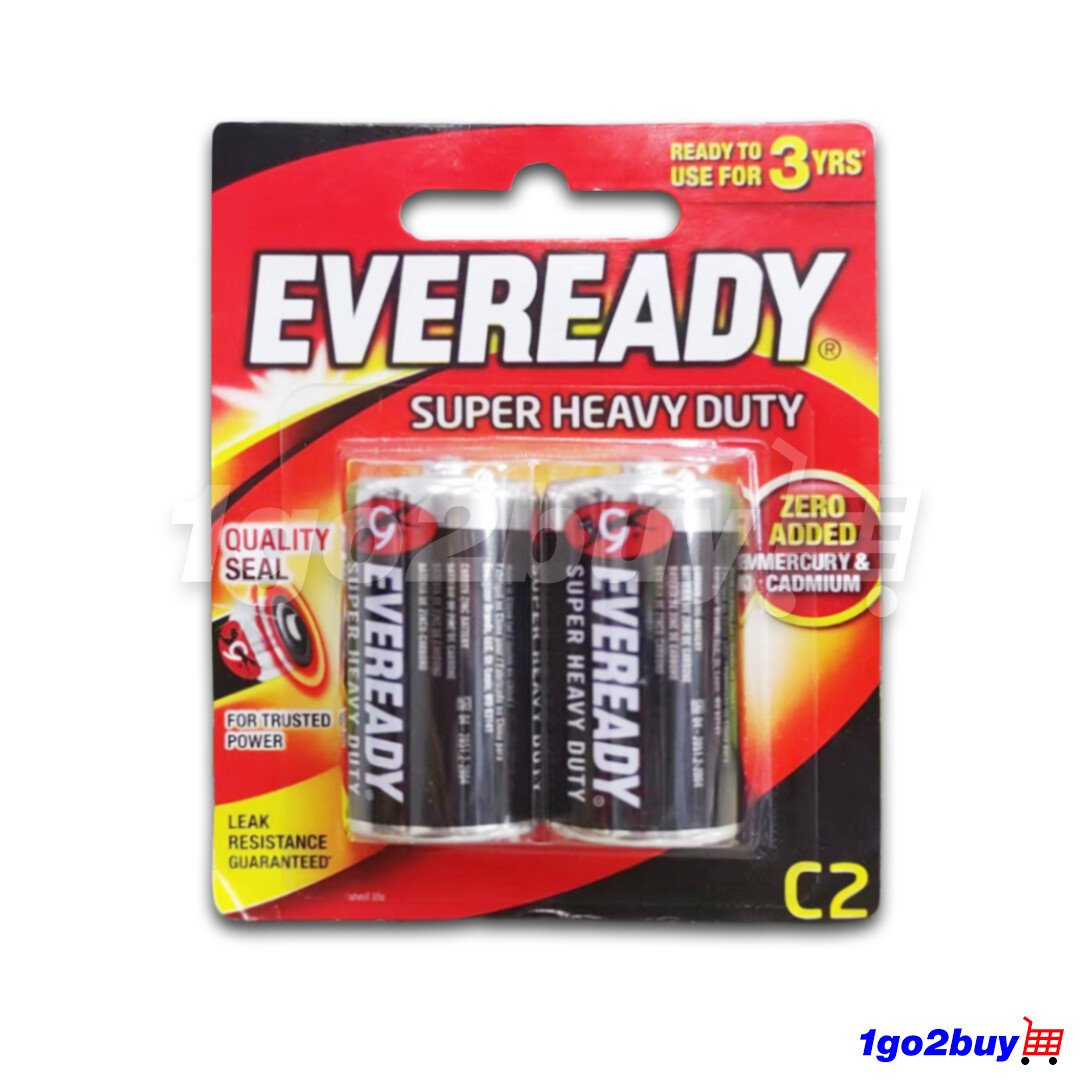 Eveready Super Heavy Duty Battery C R14 1.5V Carbon Zinc Batteries C2 ...