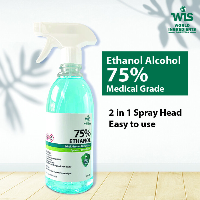 Ethanol Alcohol 75% Blue 500ml with Spray Head - Medical Grade | Lazada