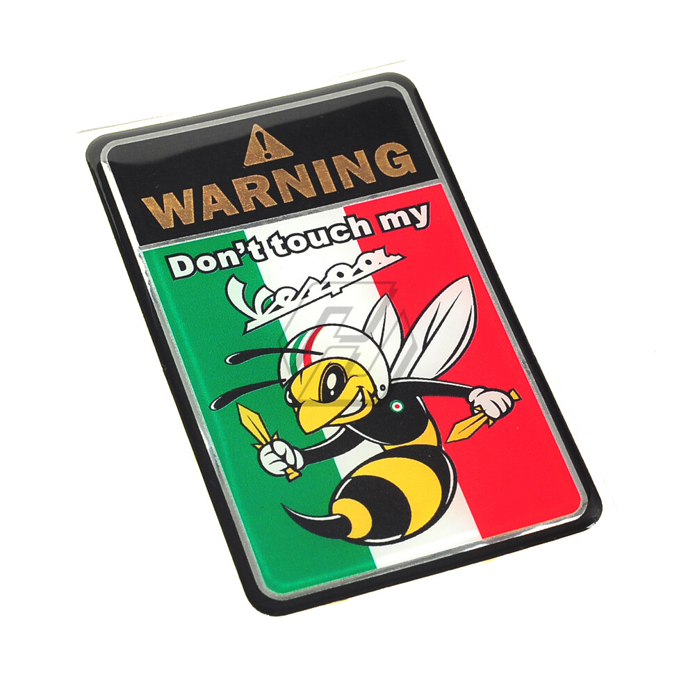 3D Motorcycle Stickers Don't Touch My Vespa Warning Decals Case for ...