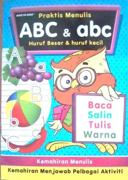 Buku Praktis menulis ABC huruf besar huruf kecil baca salin tulis warna ...