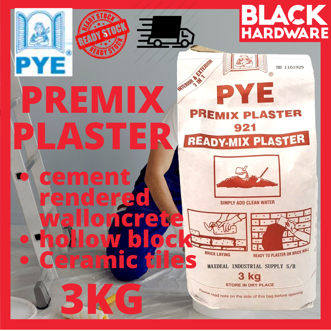 BLACK HARDWARE PYE Simen Plaster Wall White Cement Powder Repair Putih ...