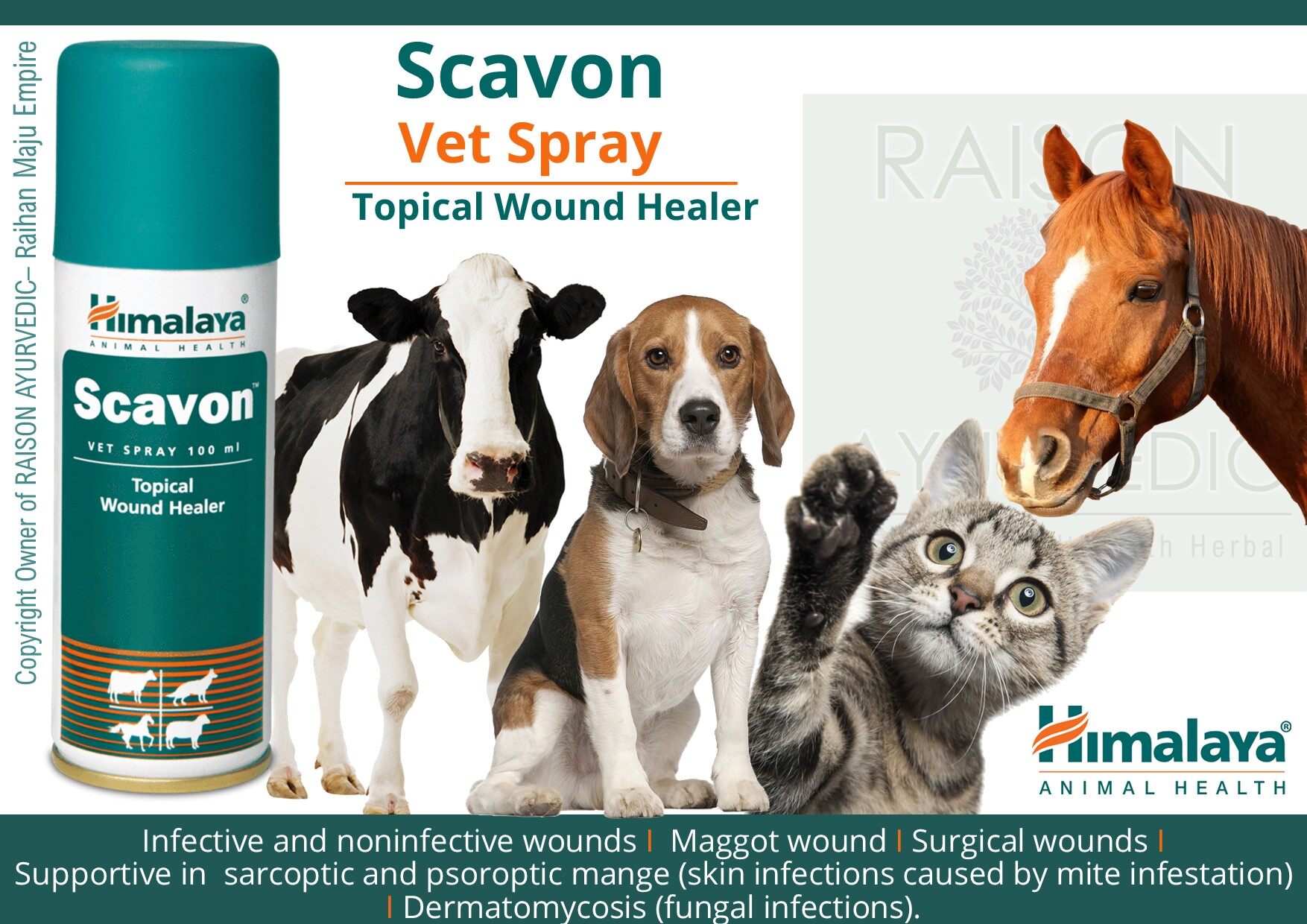 Himalaya Scavon Vet Spray 100ml Tropical Wound Healer | Lazada