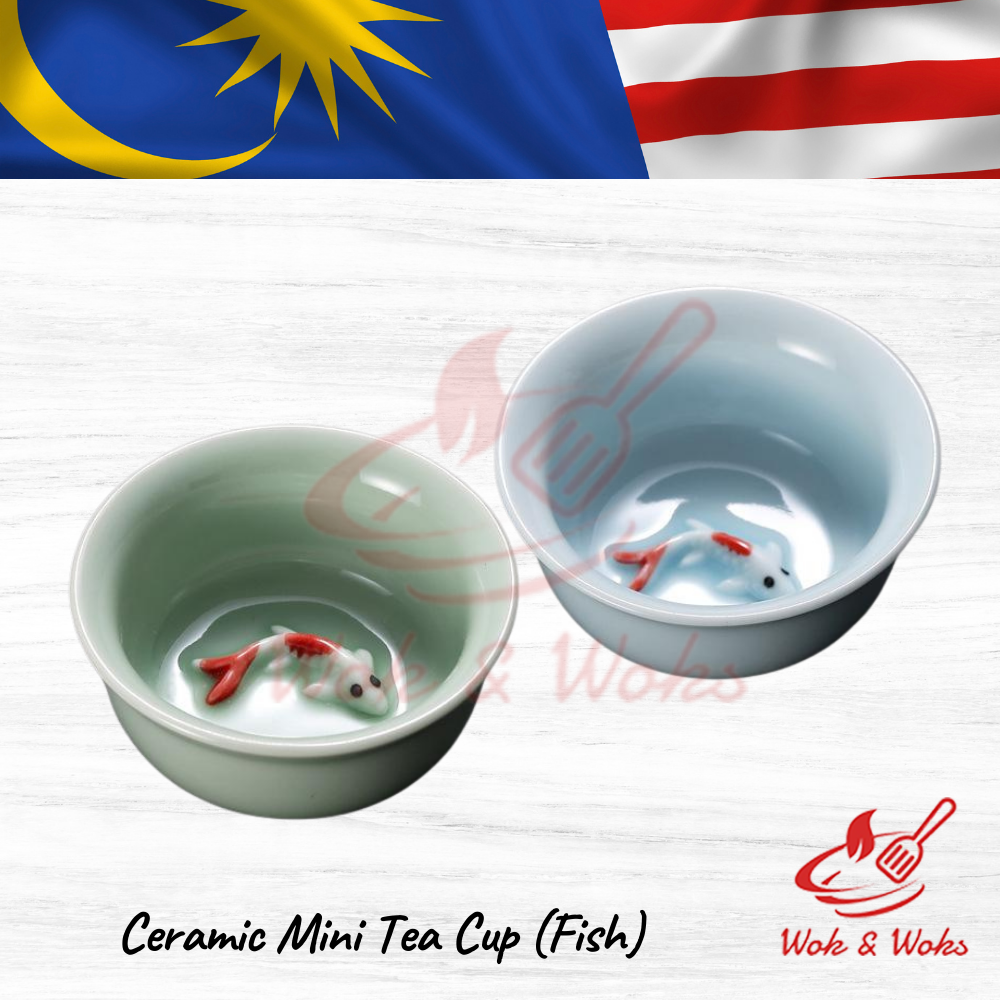 Ceramic Celadon Fish Tea Cup / Cawan Mini Teh Seramik (Carp Fish) | Lazada