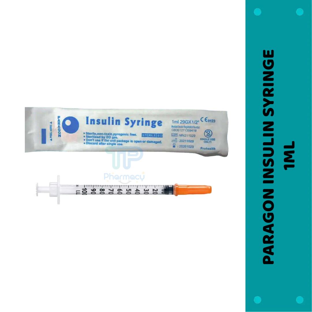 PARAGON INSULIN SYRINGE 1ML 29GX1/2 | Lazada