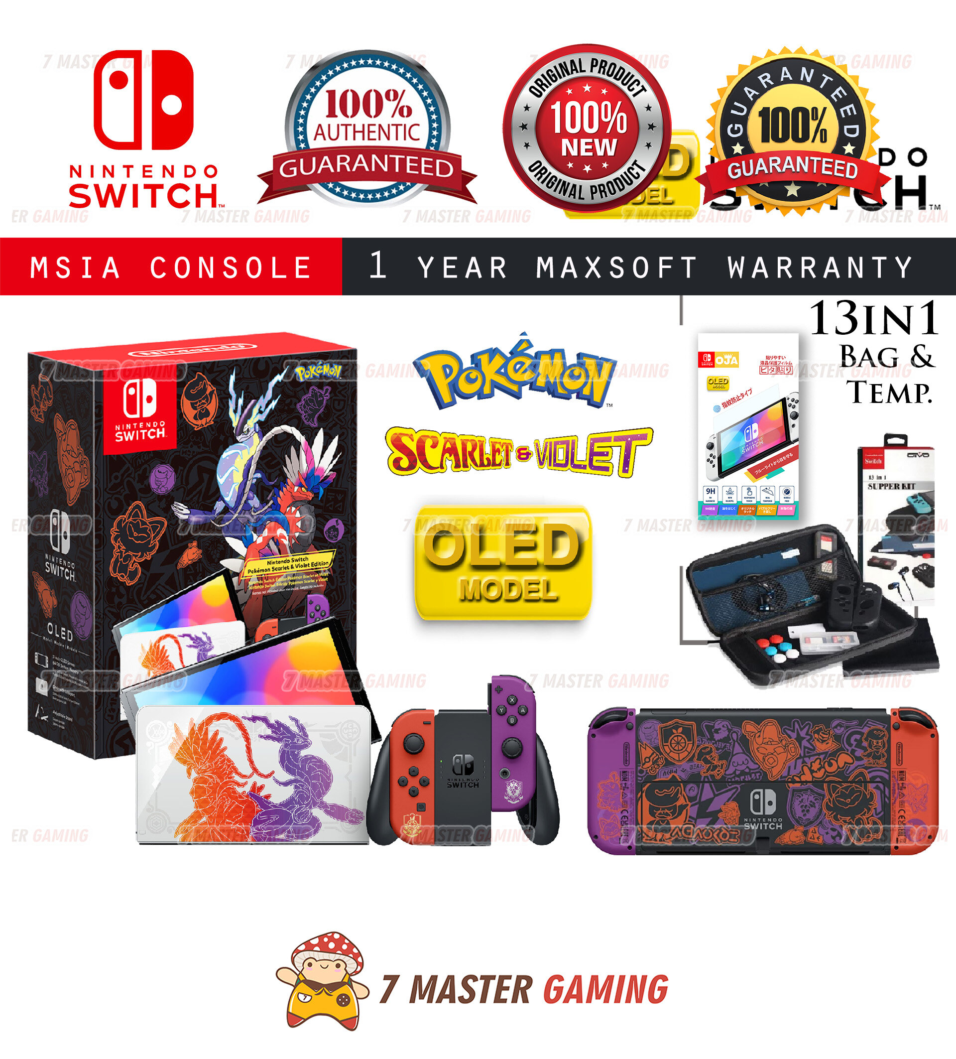 Nintendo Switch OLED V3 Pokemon Scarlet and Violet Special Edition ...