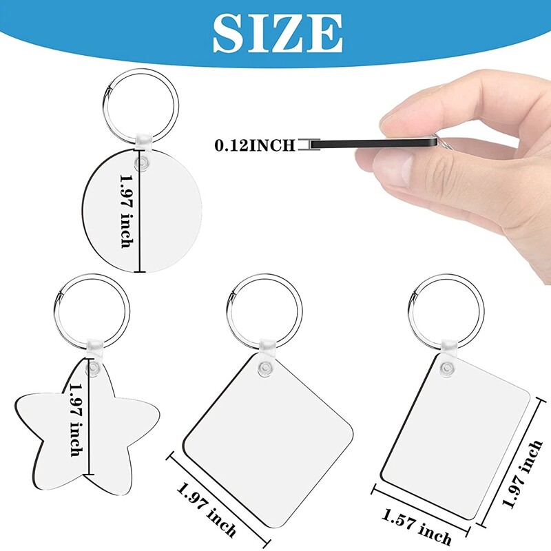 40 Pieces Sublimation Blank Keychains Key Chain Rings for DIY Thermal ...