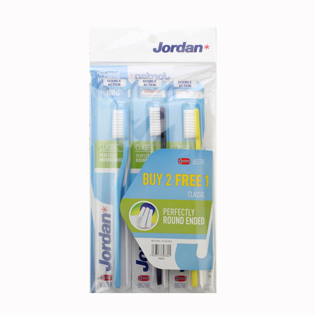 Jordan Adult Classic Toothbrush Multipack - Medium / Hard / Double ...