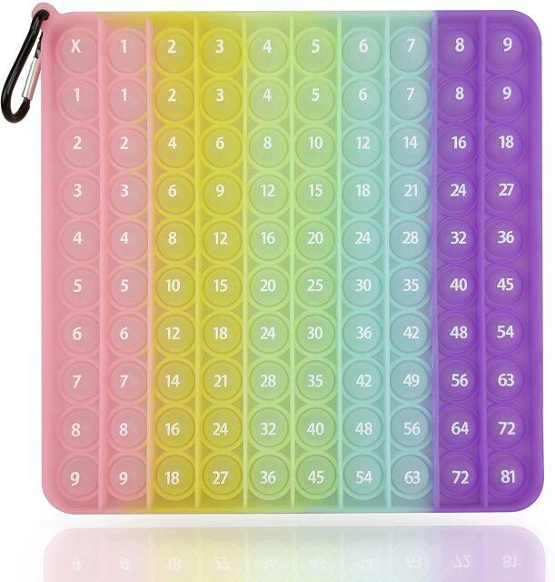 Colorful Math Toys Multiplication Tables Push Pop Fidgett Toy, 100 ...